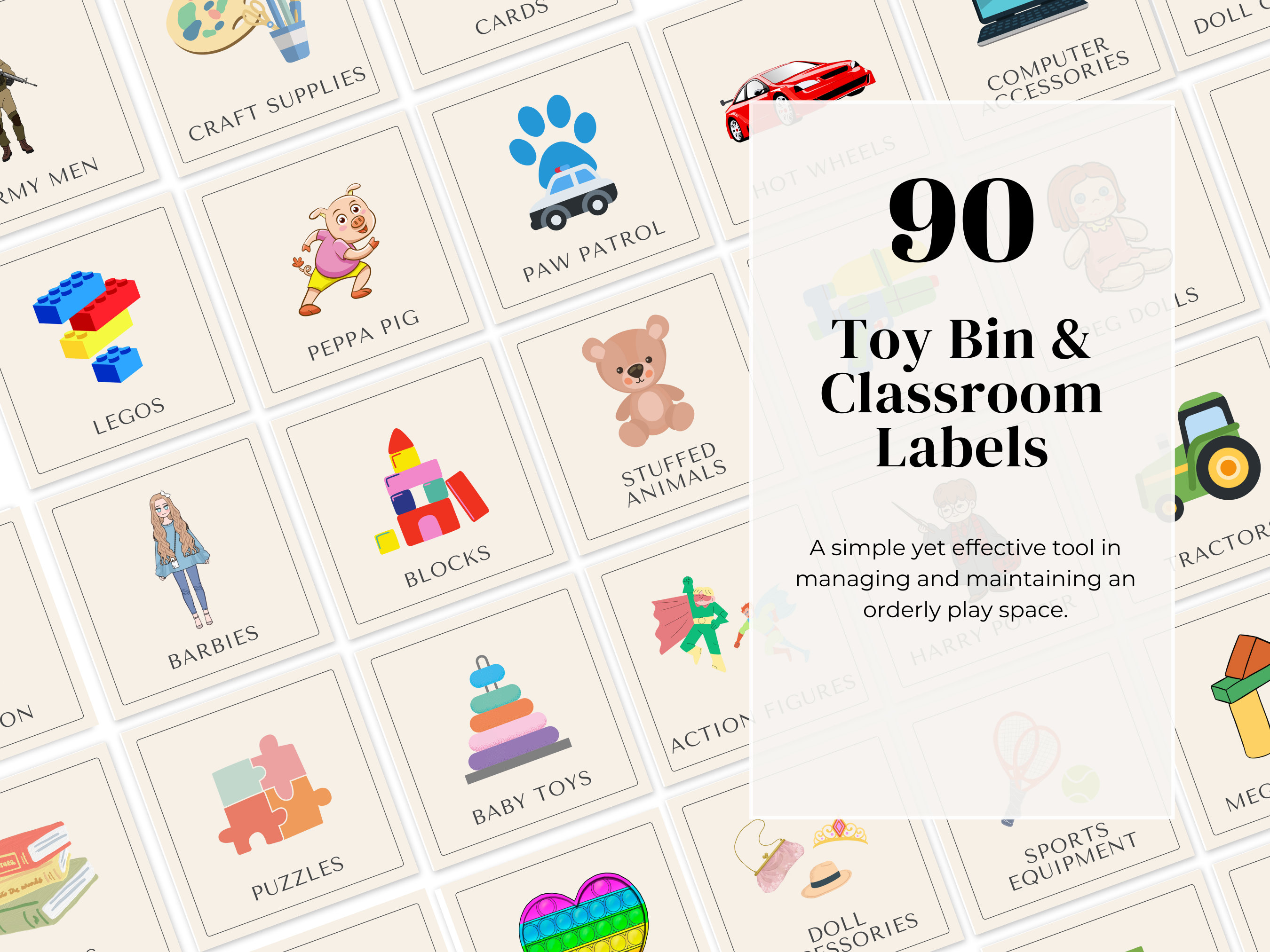 Toy Storage Labels Printable Toy Organization Labels (Download Now) - Etsy