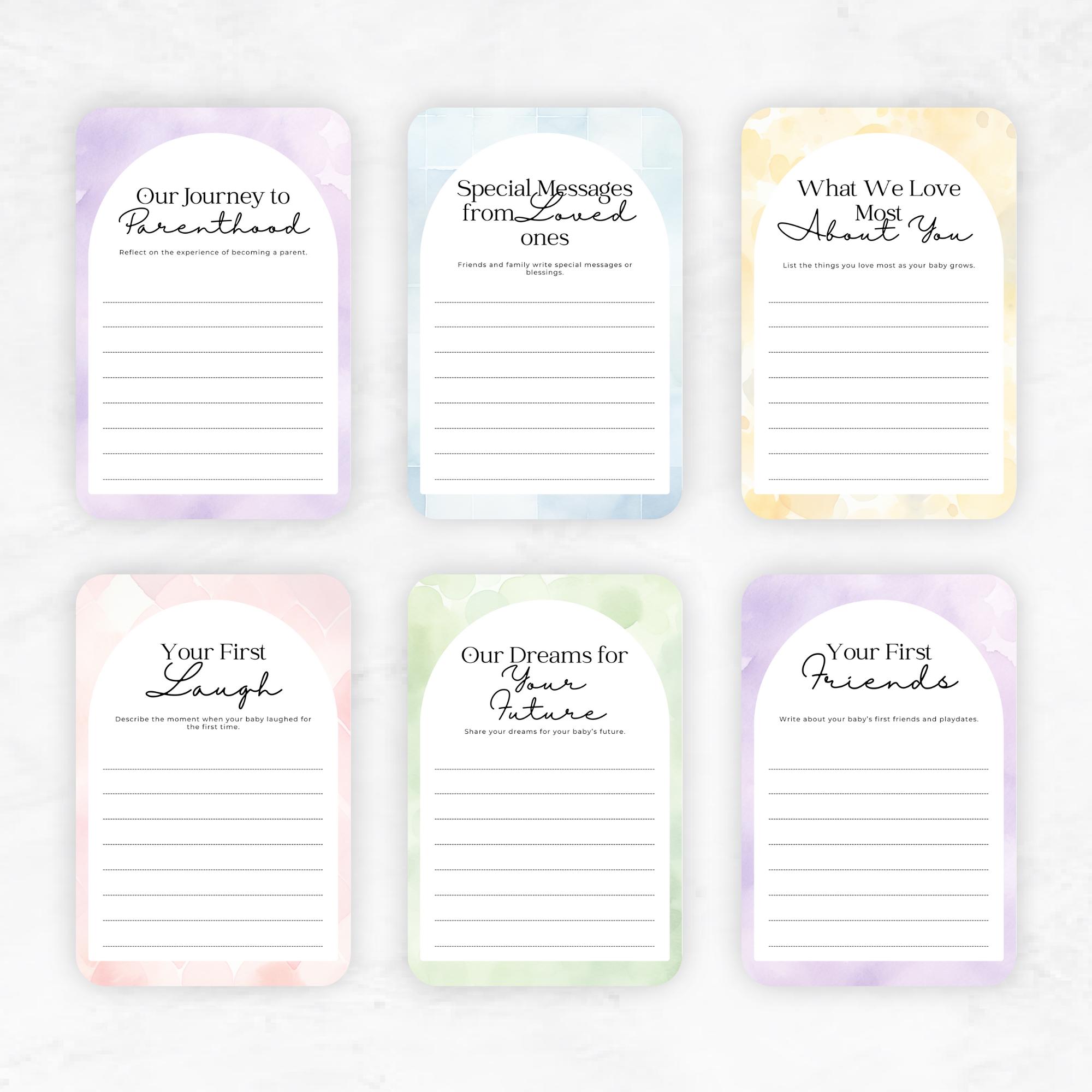 Letters to Baby Card Templates Printable Editable Baby Shower Letters ...