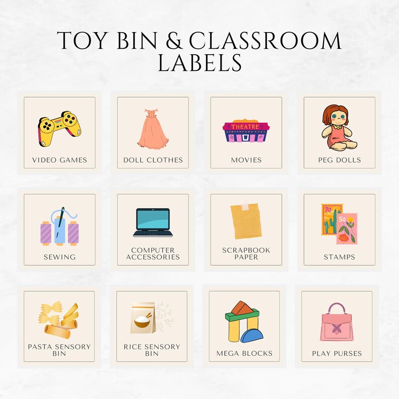 Toy Storage Labels Printable Toy Organization Labels Classroom Labels ...