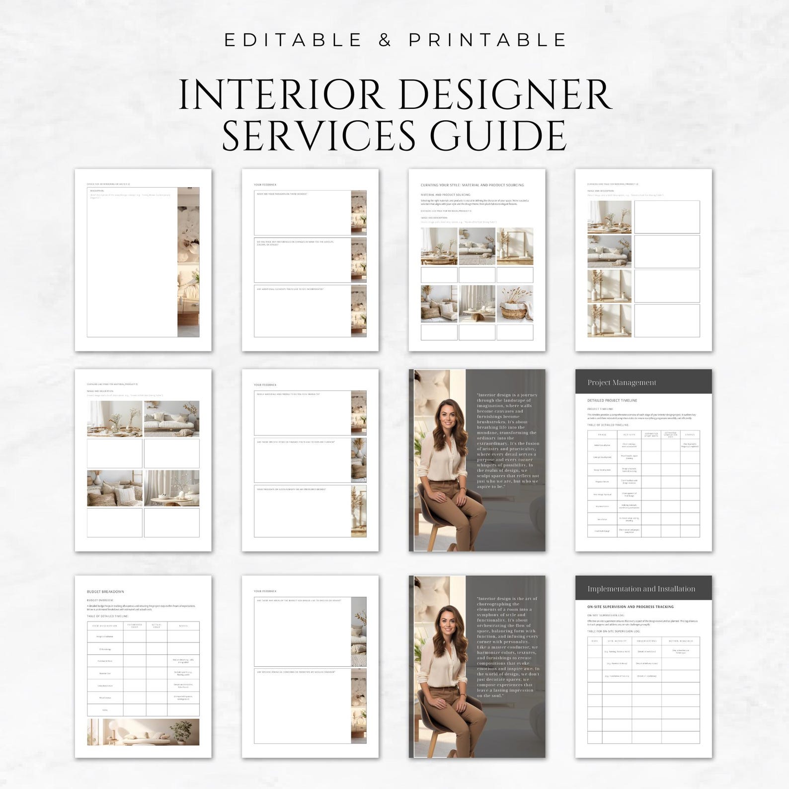 Interior Design Services Guide Template Printable Interior Design ...