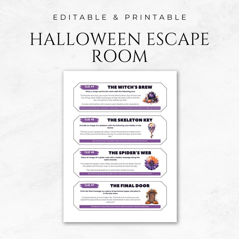 Halloween Escape Room Template Printable DIY Escape Room Game Halloween ...