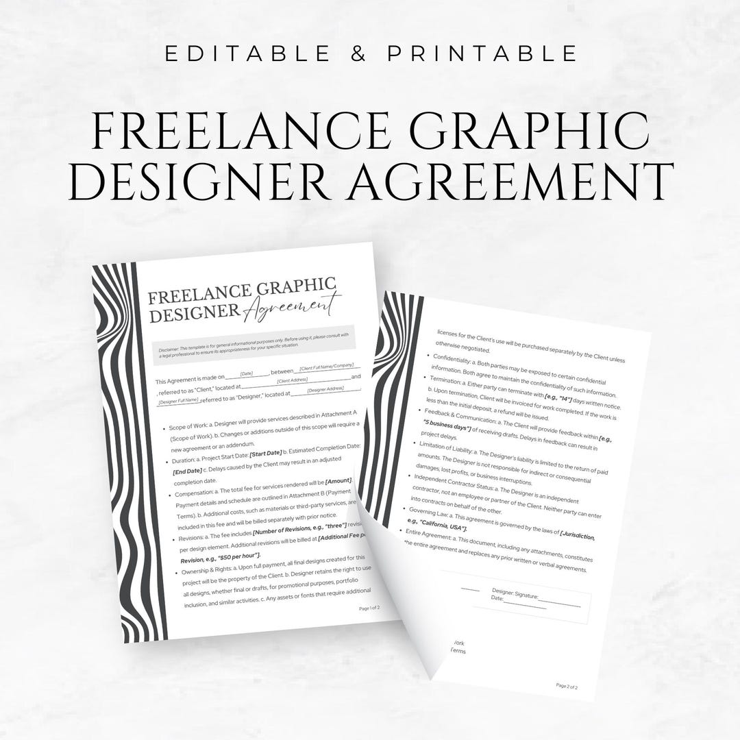 Freelance Graphic Designer Agreement Template Printable Graphic Design ...