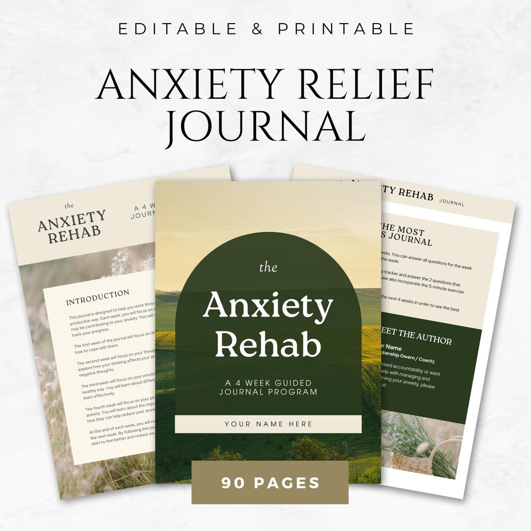 Anxiety Relief Journal Template Printable Mental Health Journal Anxiety ...