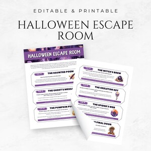 Halloween Escape Room Template Printable DIY Escape Room Game Halloween ...