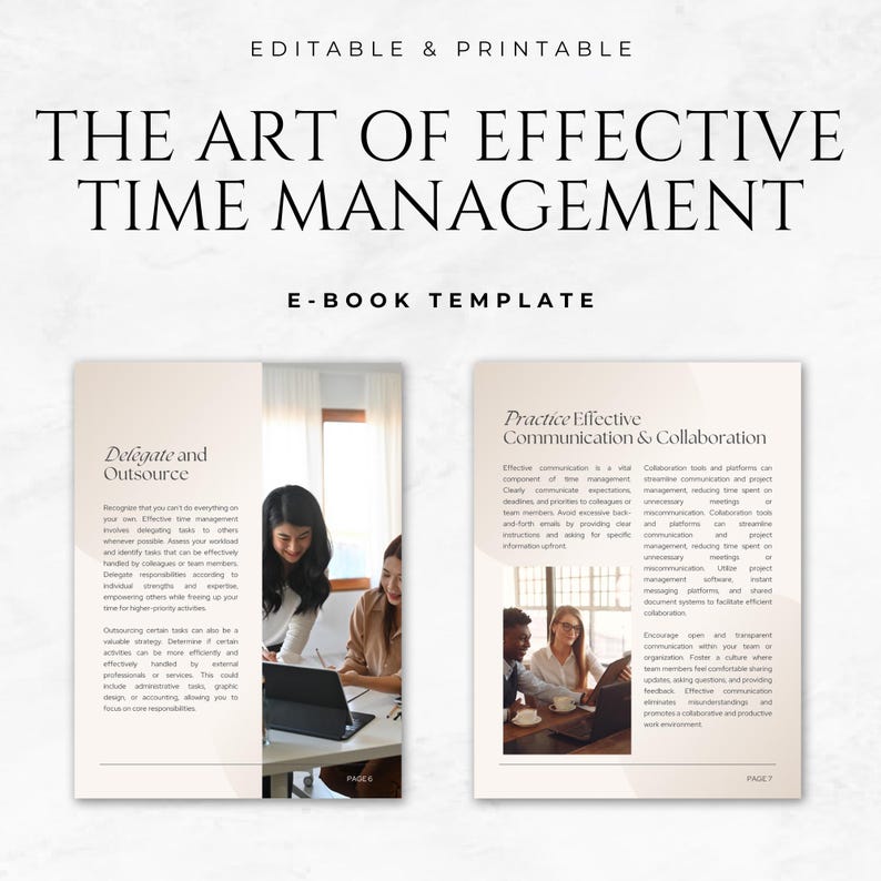 The Art of Effective Time Management Ebook Template Editable Canva Time ...