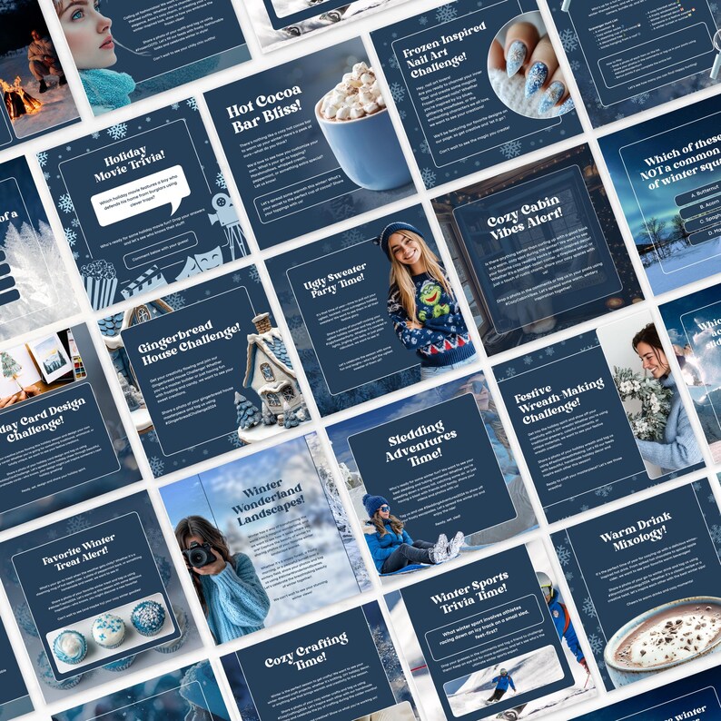 Winter Themed Engagement Posts Templates Winter Social Media Engagement ...