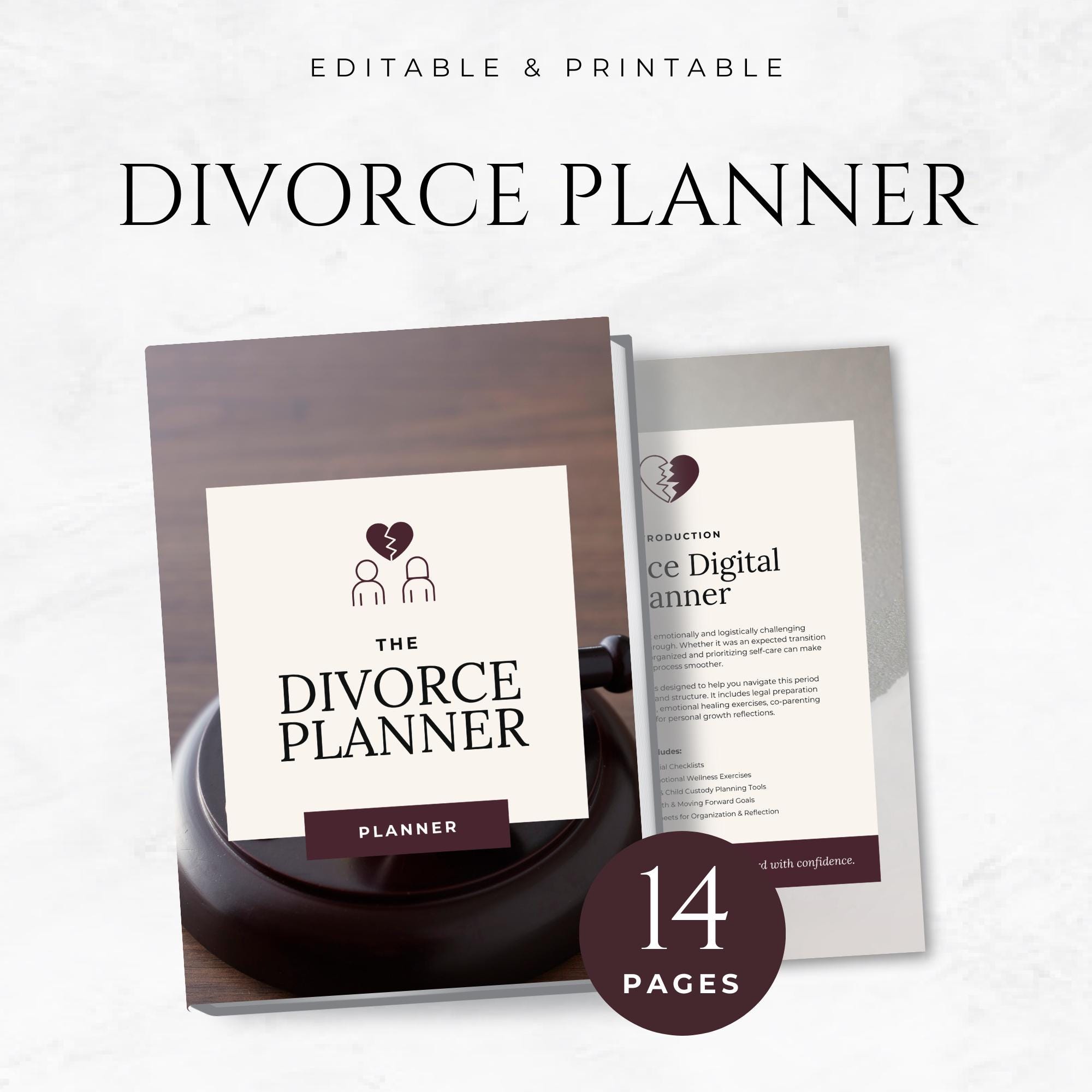 Divorce Planner Templates Printable Divorce Journal Divorce Organizer ...