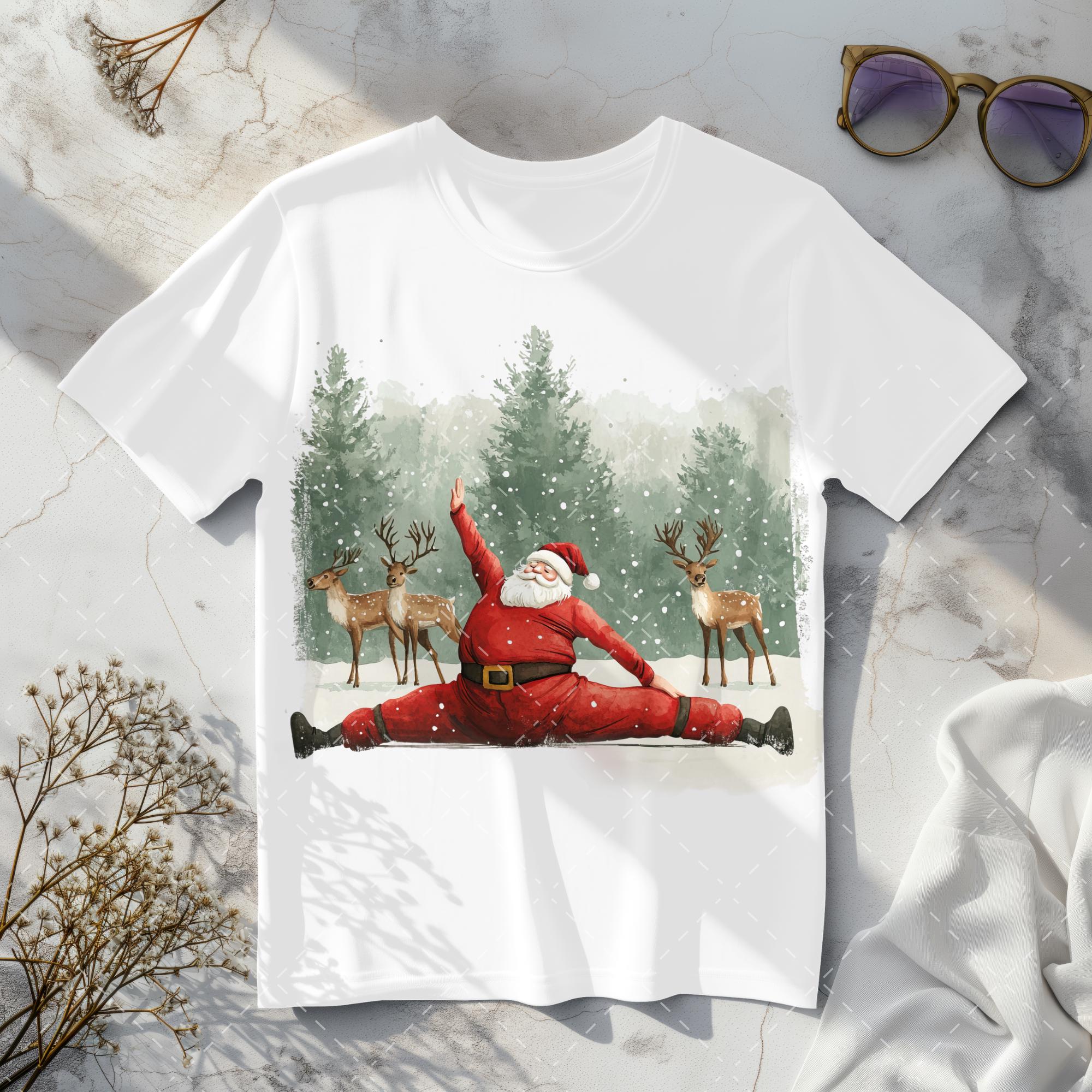 Santa Doing Split Clipart Yoga Santa Clipart Pilates Santa Art Funny ...