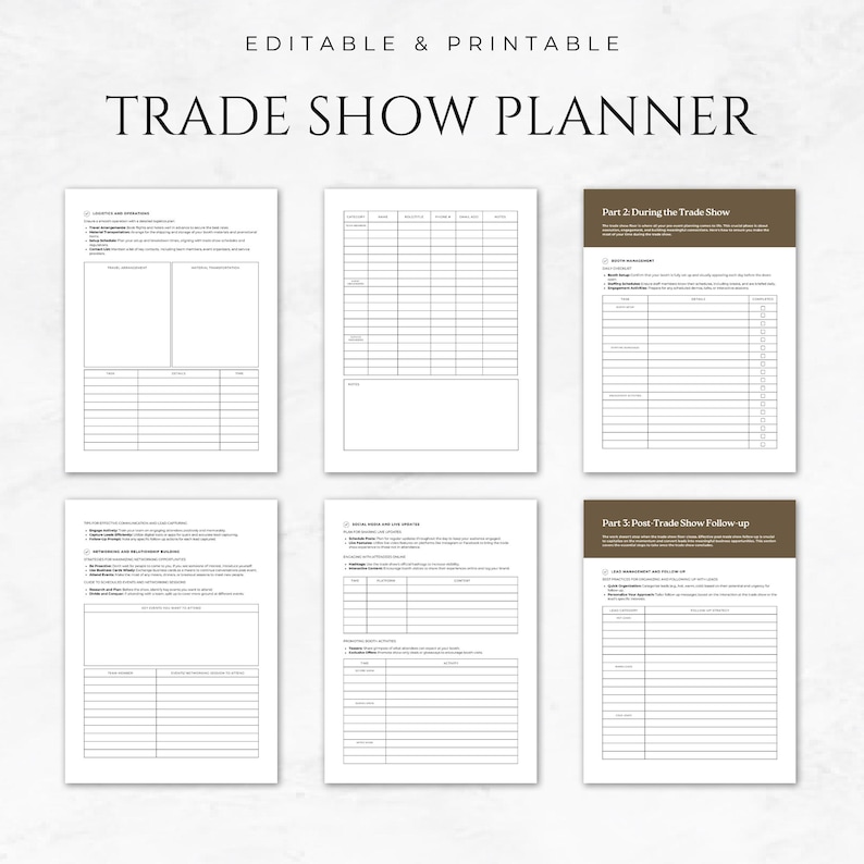 Trade Show Planner Template Printable Event Planner Template Canva ...