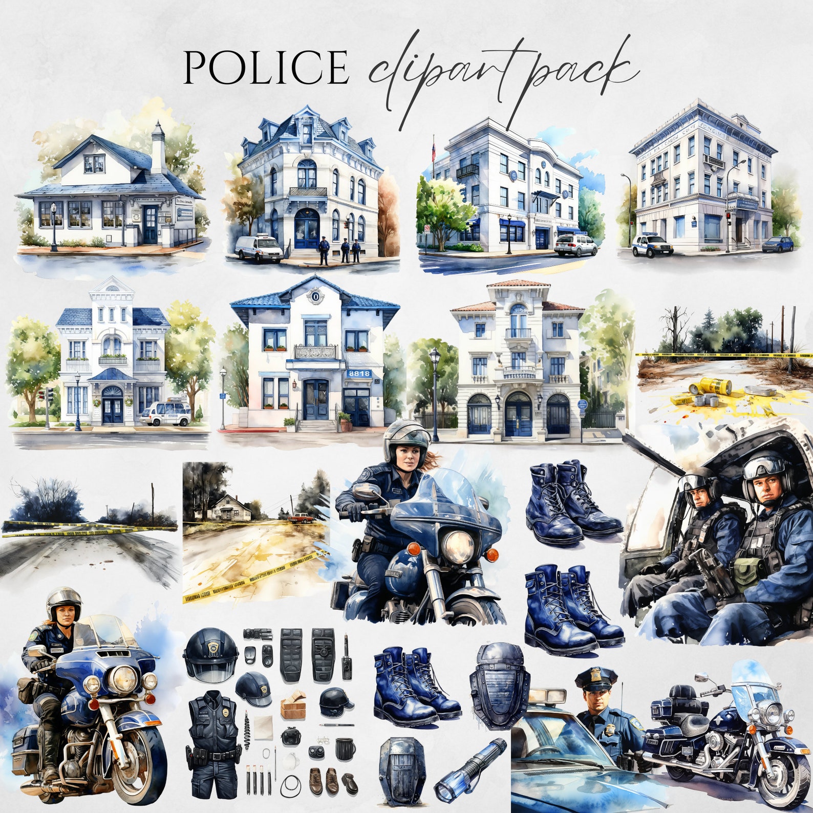 Police Clipart Watercolor Police Clip Art Police PNG Police Officer ...