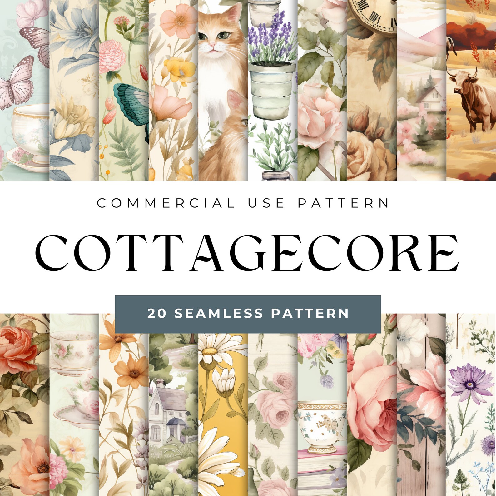 Seamless Cottagecore Patterns Cottagecore Florals Patterns Cottagecore ...