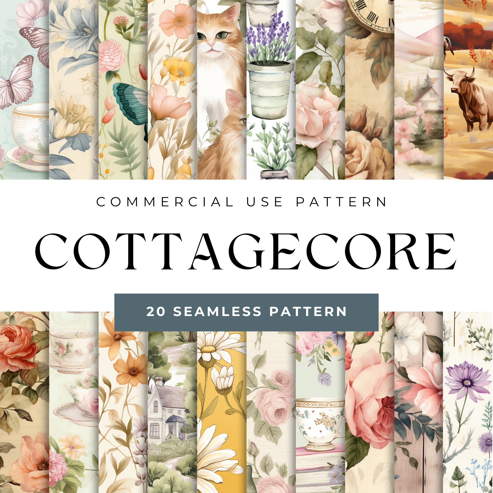 Seamless Cottagecore Patterns Cottagecore Florals Patterns Cottagecore ...