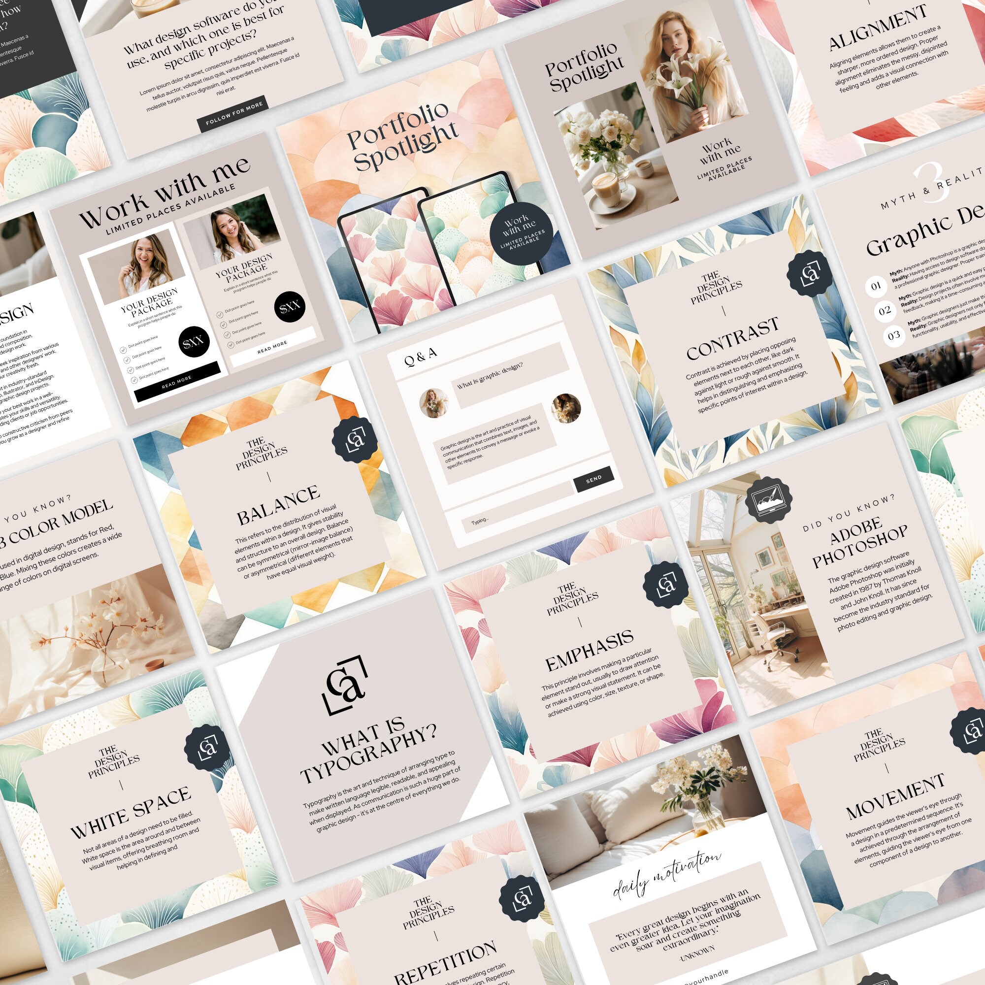 Graphic Designer Instagram Templates Graphic Designer Social Media Post ...