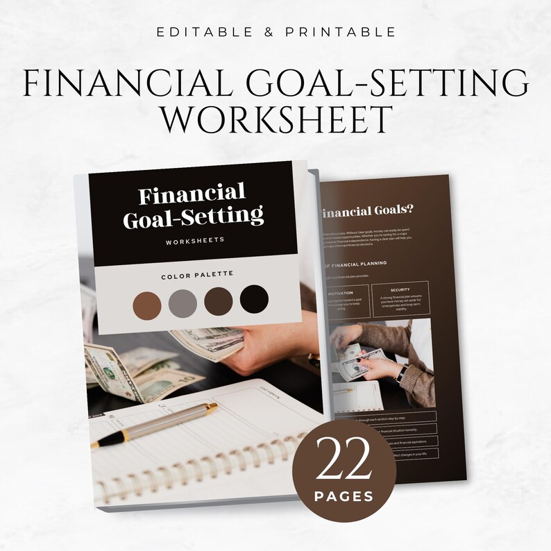 Financial Goal-setting Worksheet Template Printable Money Management ...