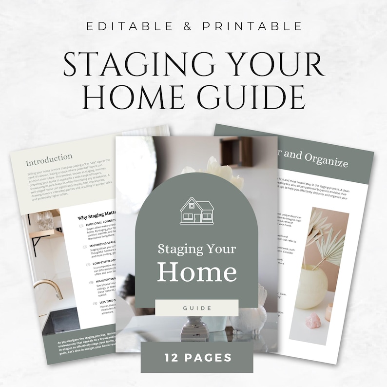 Staging Your Home Guide Template Printable DIY Home Staging Real Estate ...