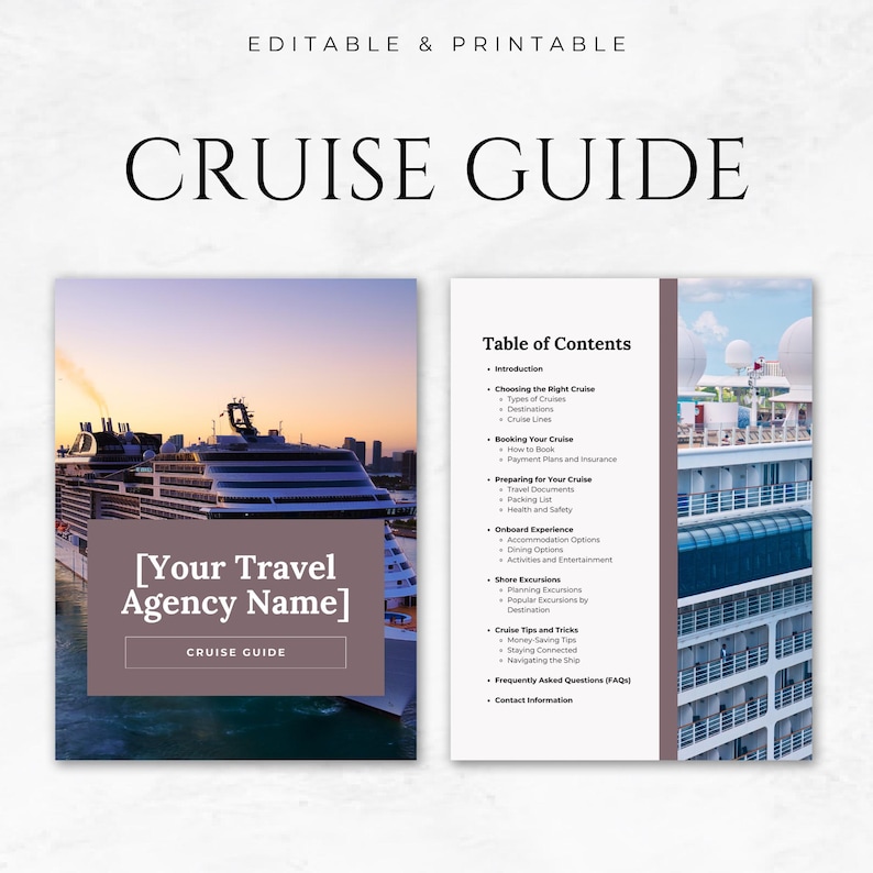 Cruise Ship Guide Template Printable Cruise Itinerary Cruise Vacation ...