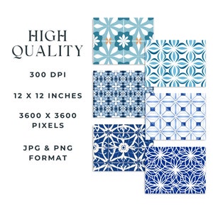 Seamless Geometric Blue Patterns Blue Abstract Patterns Blue Digital ...