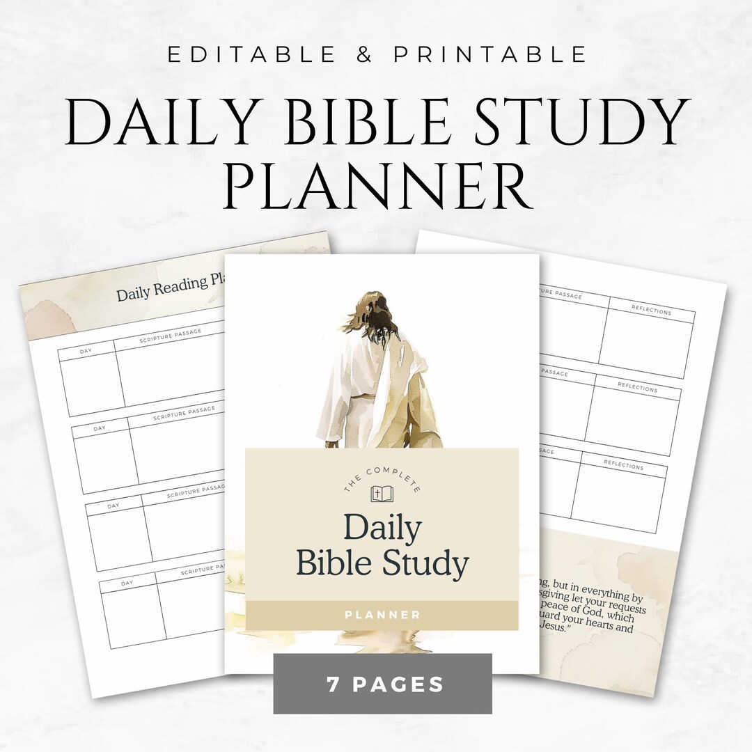 Daily Bible Study Planner Devotional Planner Christian Planner Bible ...
