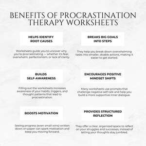 Procrastination Therapy Worksheets Templates Printable Productivity ...