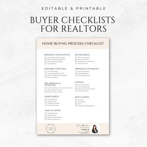 Buyer Checklist for Realtors Template Home Buying Guide Real Estate ...