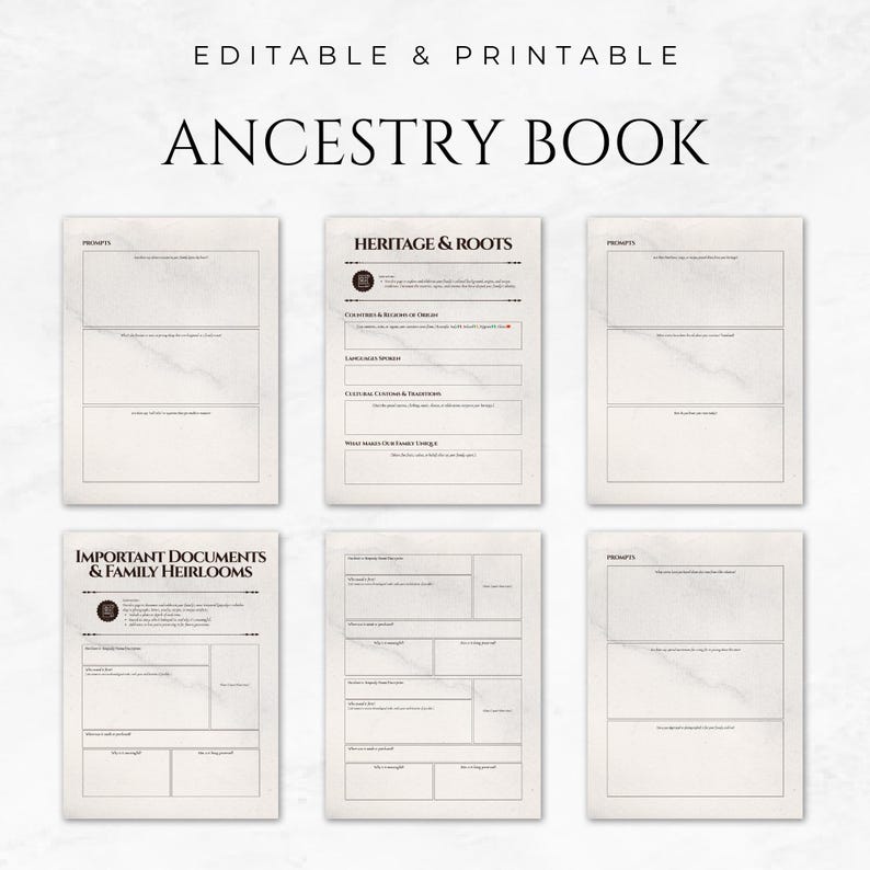 Ancestry Book Canva Template: Editable Family History Keepsake (36 ...