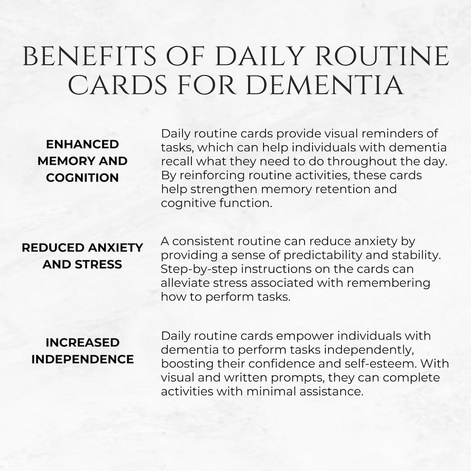 Daily Routine Cards for Dementia Patients Alzheimer's Routine Cards ...