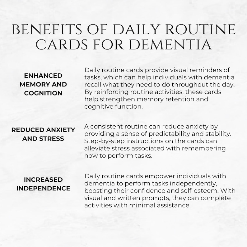 Daily Routine Cards for Dementia Patients Alzheimer's Routine Cards ...