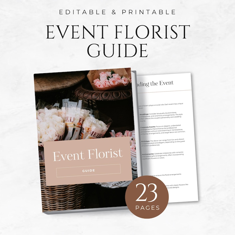 Event Florist Guide Template Printable Event Florist Canva Wedding ...