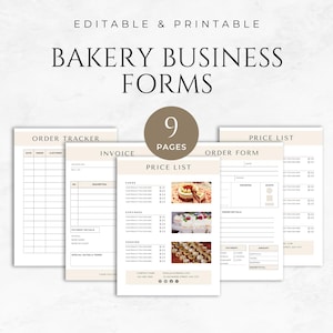 Bakery Business Forms Template Printable Bakery Order Form Bakery Order ...