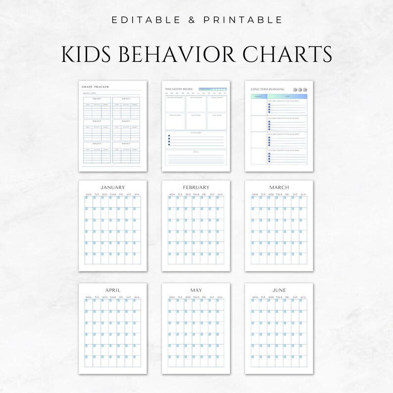 Kids Behavior Chart Templates Printable Behavior Checklist Reward Chart ...