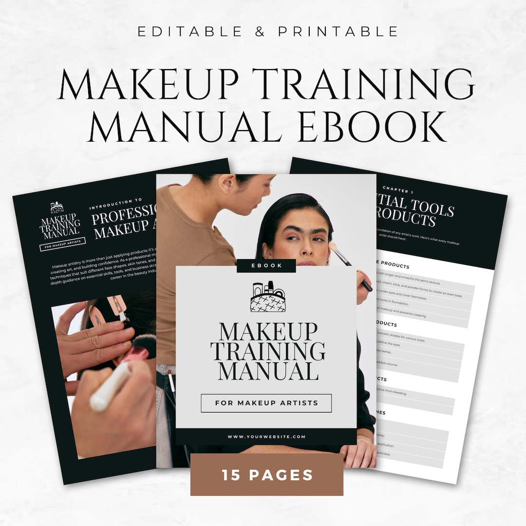 Makeup Training Manual Ebook Templates Printable Makeup Artist Guide ...