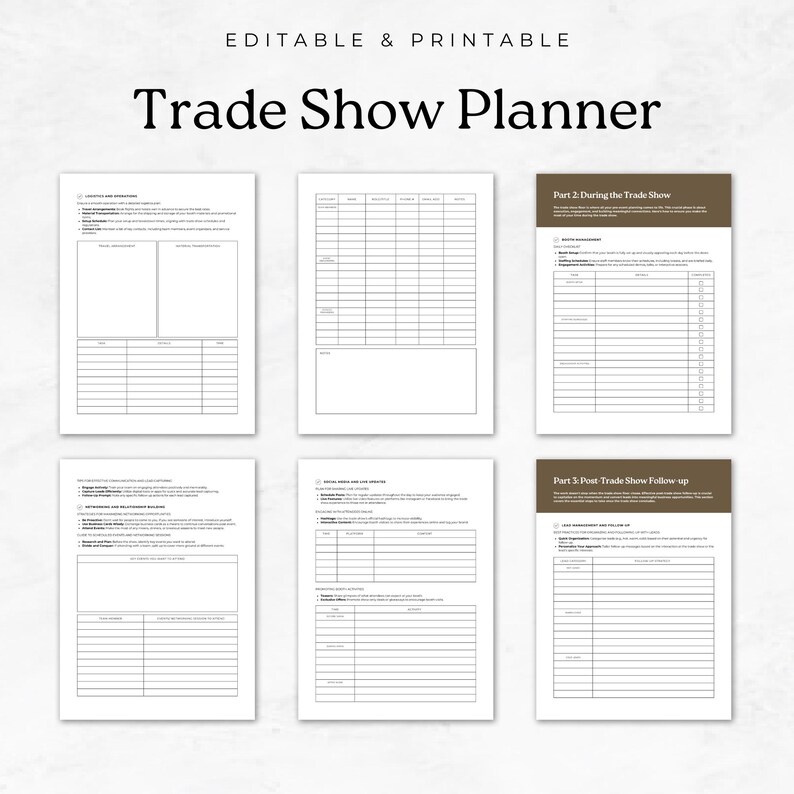 Trade Show Planner Template Printable Event Planner Template Canva ...