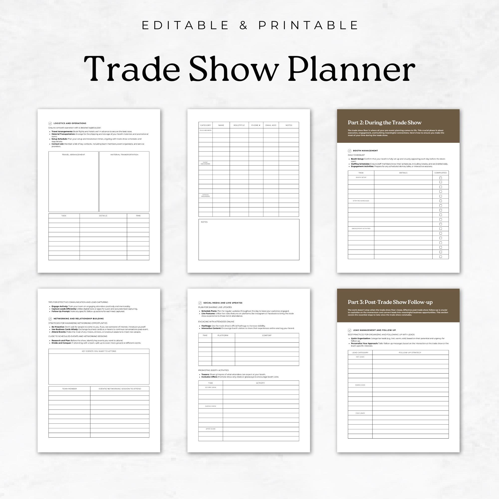 Trade Show Planner Template Printable Event Planner Template Canva ...