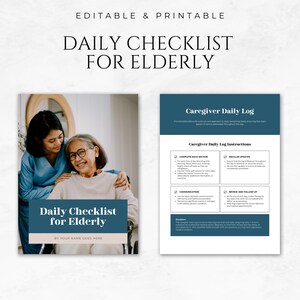 Daily Checklist for Elderly Senior Care Checklist Elderly Routine ...