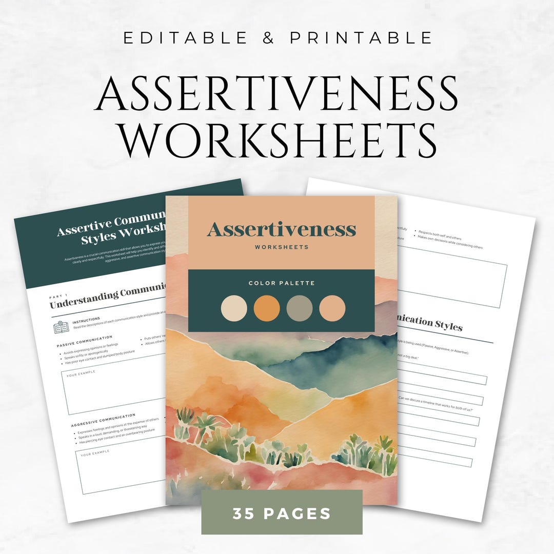 Assertiveness Worksheets Template Printable Confidence Worksheets Self ...
