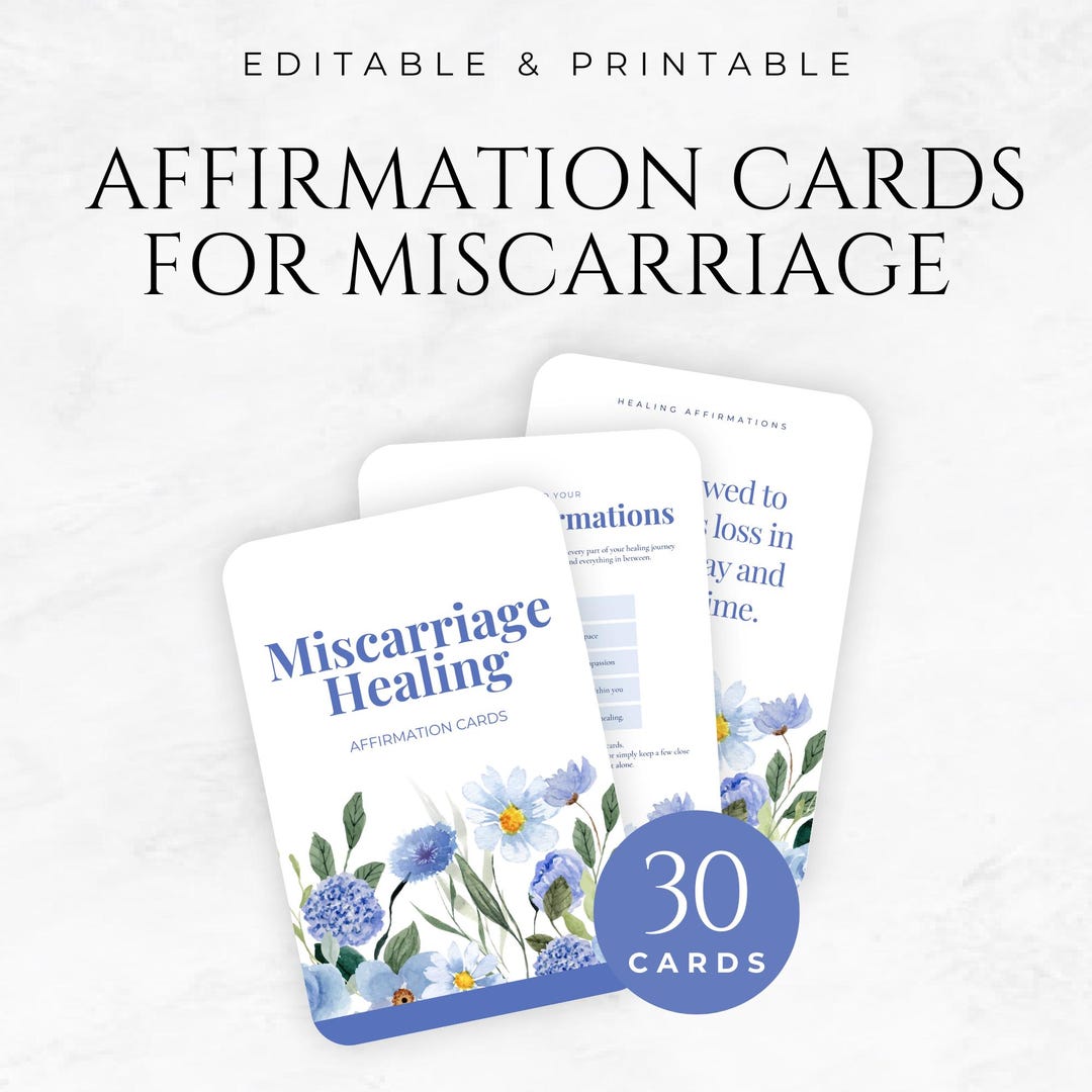 Affirmation Cards for Miscarriage – Editable Canva Templates for ...