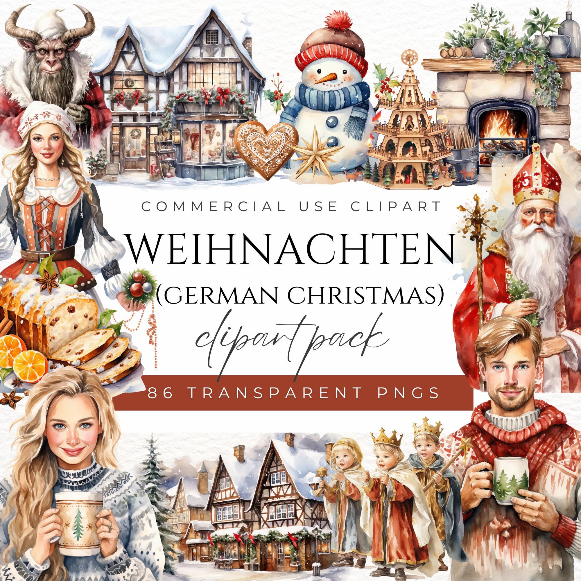 German Christmas Clipart Holiday Graphics Weihnachts Clipart Bavarian ...