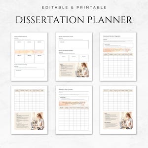 Dissertation Planner Template Printable Academic Planner Phd Planner ...