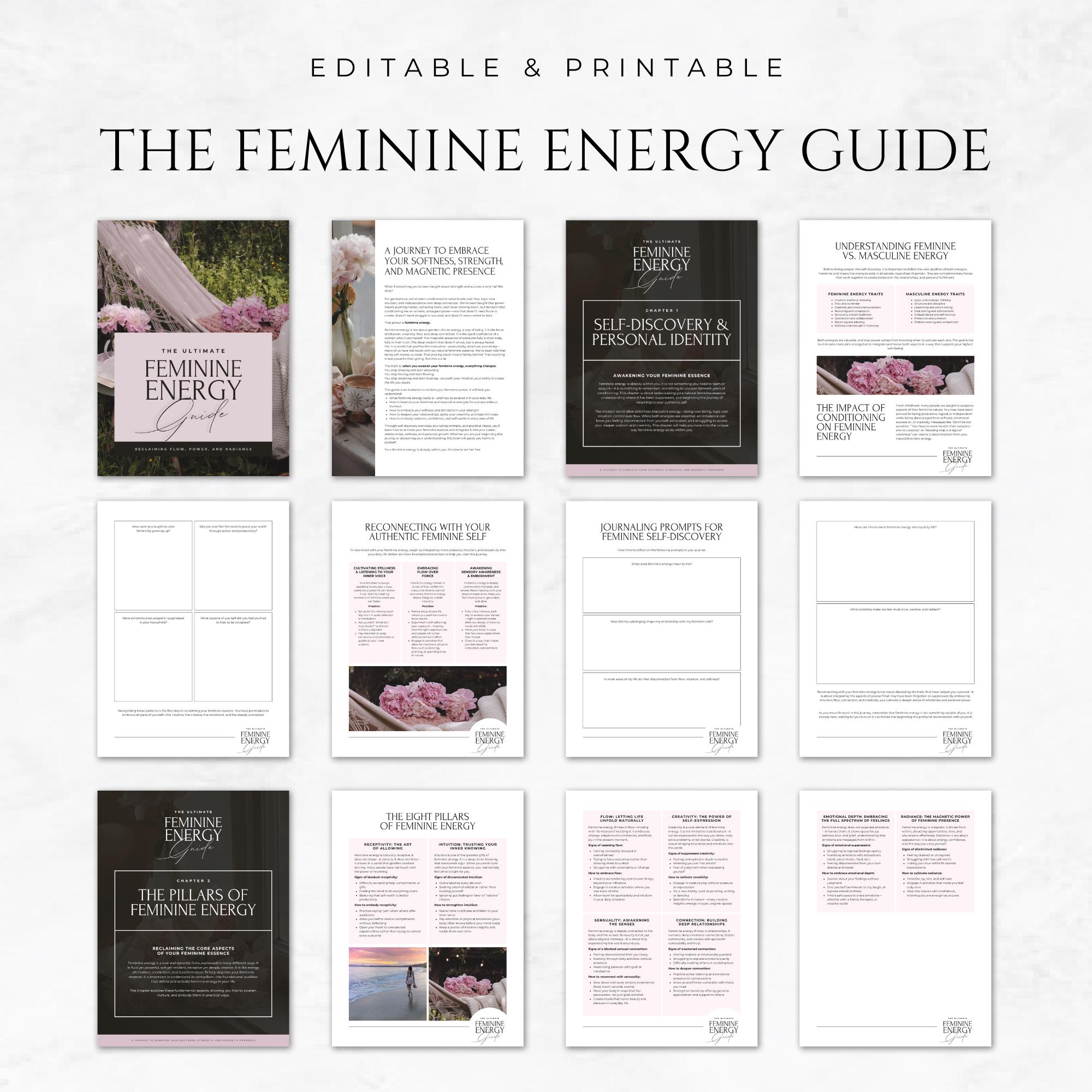 The Feminine Energy Guide Template Printable Feminine Healing Workbook ...