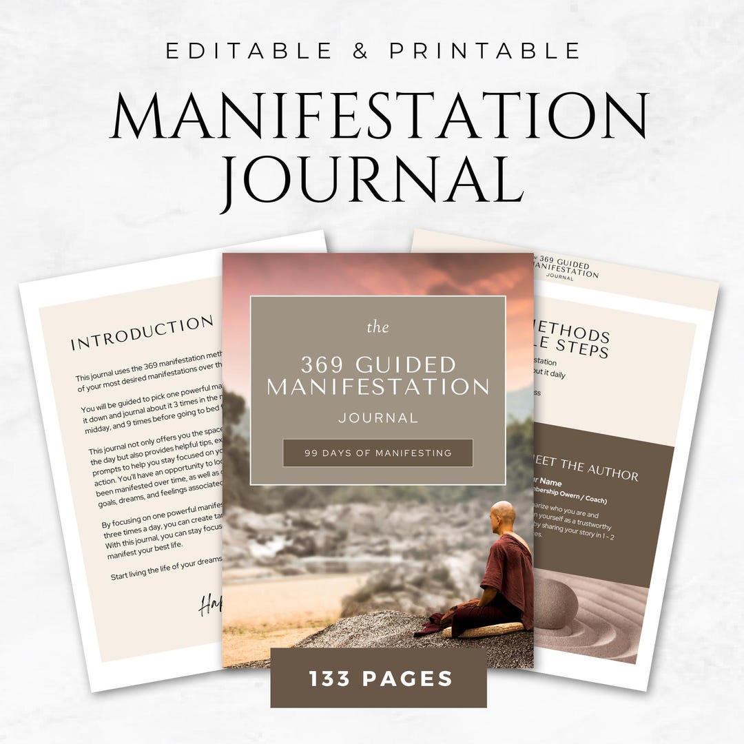 Manifestation Journal Template Printable Manifestation Prompts Law of ...