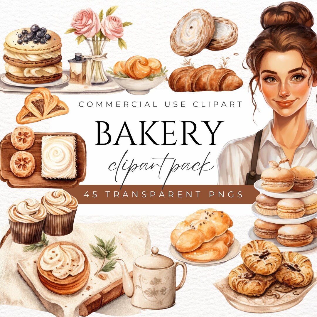Bakery Clipart Baking Clipart Pastry Dessert Bakery Illustration Baking ...