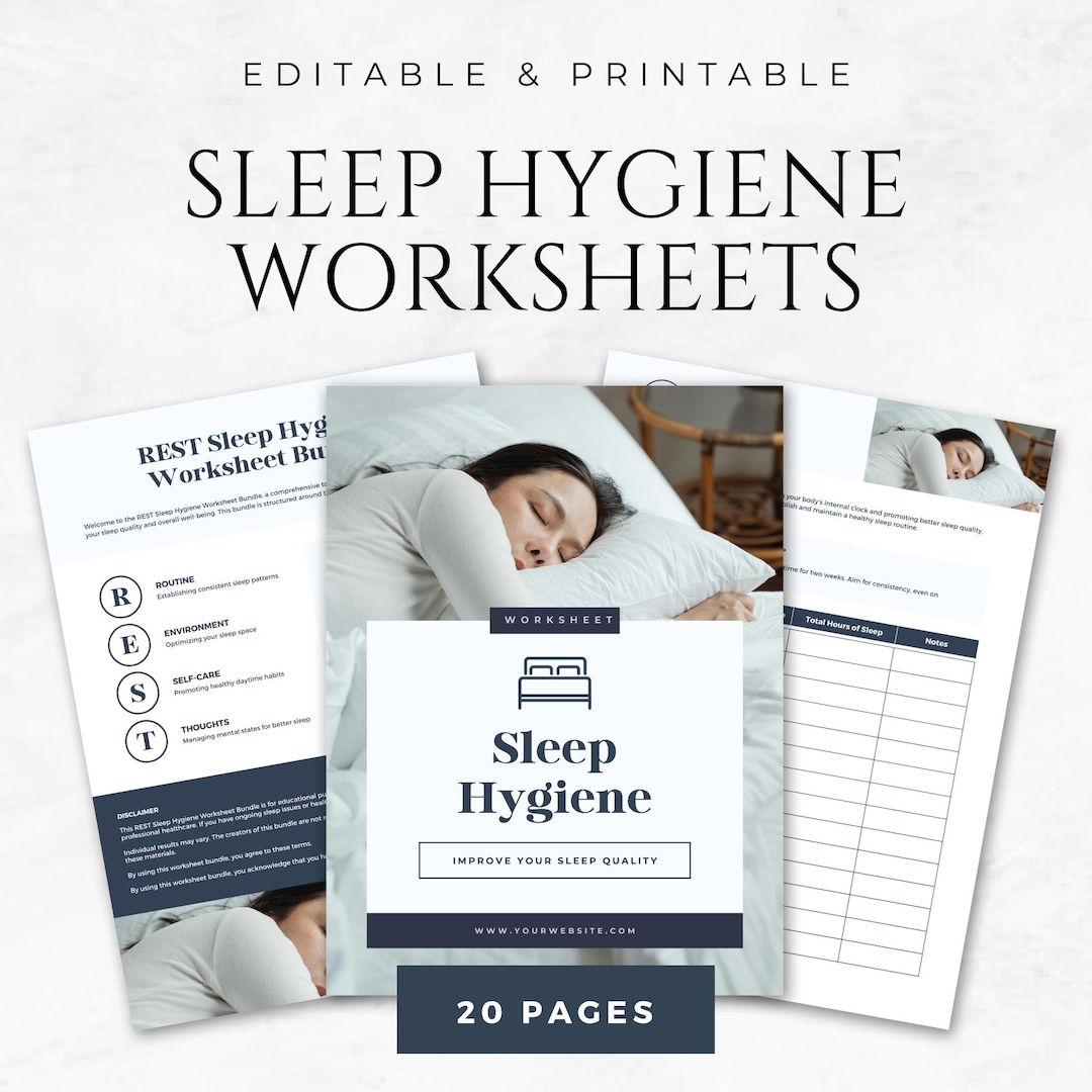 Sleep Hygiene Worksheets Template Better Sleep Planner Healthy Sleep ...