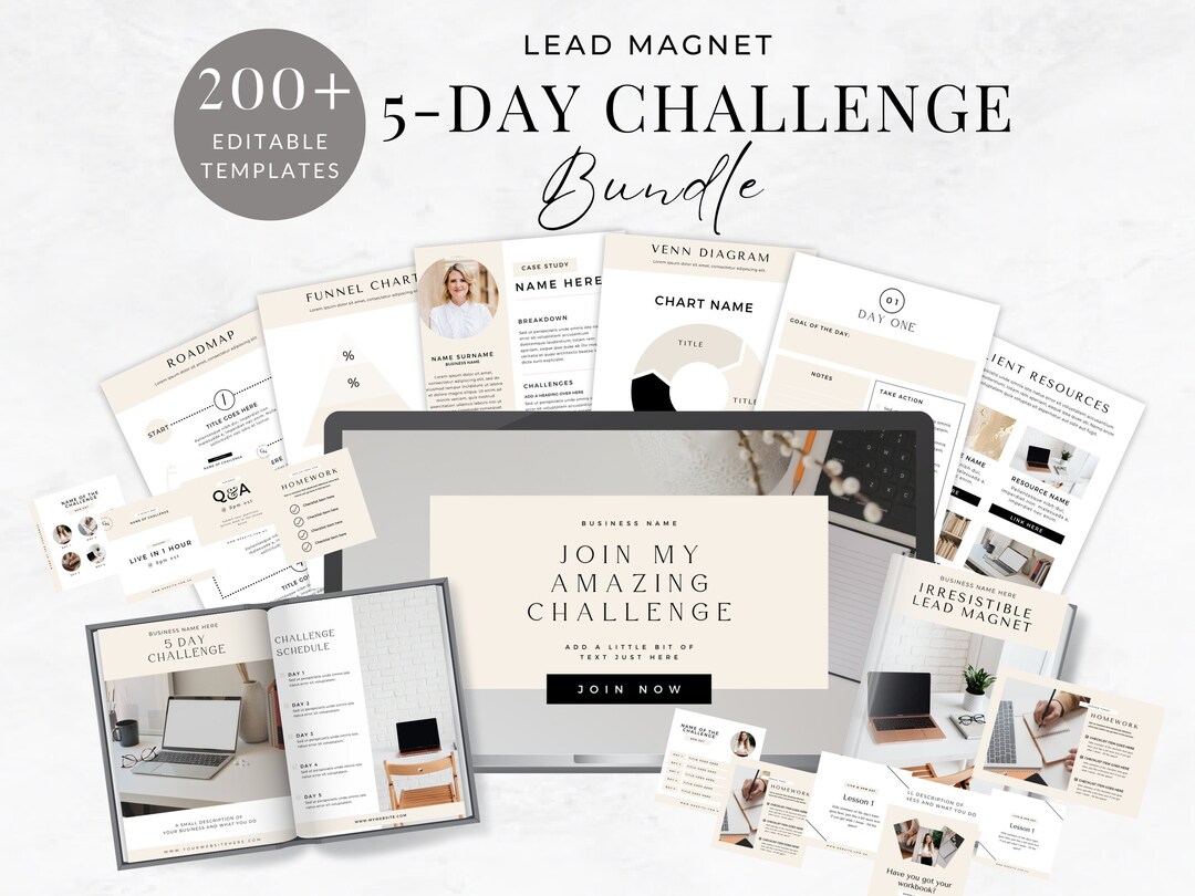 Online Challenge Lead Magnet Template Bundle, Canva Website Page, Free ...