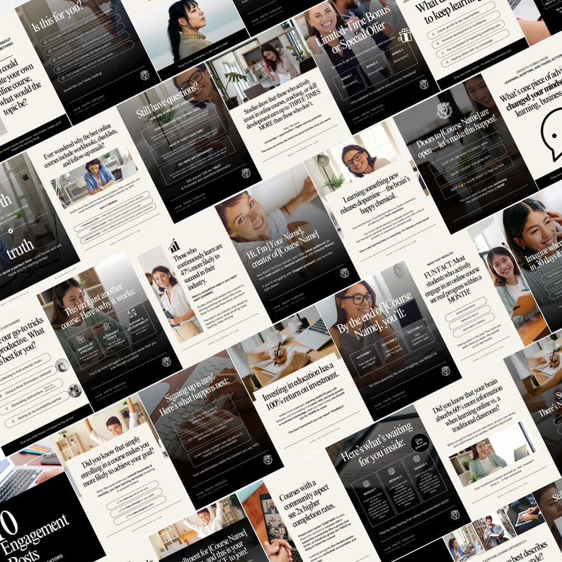 Course Creator Instagram Posts Templates Social Media Posts Online ...