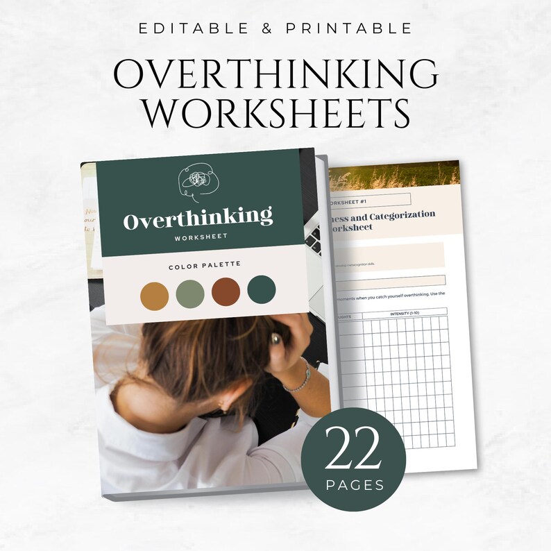 Overthinking Worksheet Template Mental Health Worksheet Cognitive ...