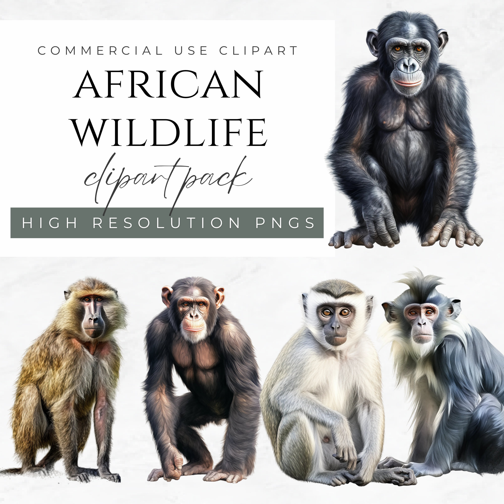 African Animals Clipart Safari Animals Clipart African Savanna Animals ...