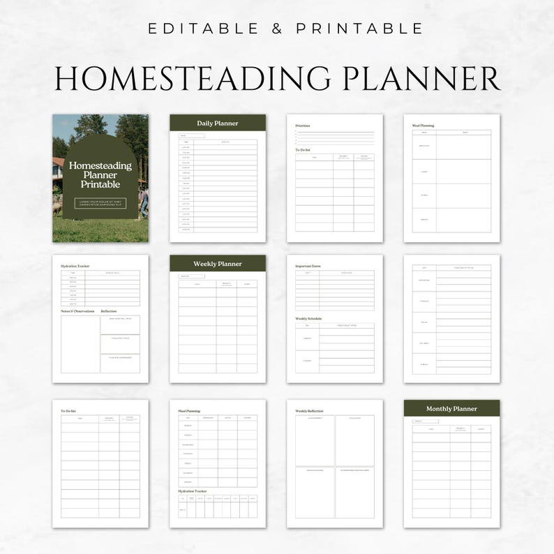 Homesteading Planner Template Printable Self-sufficiency Planner ...