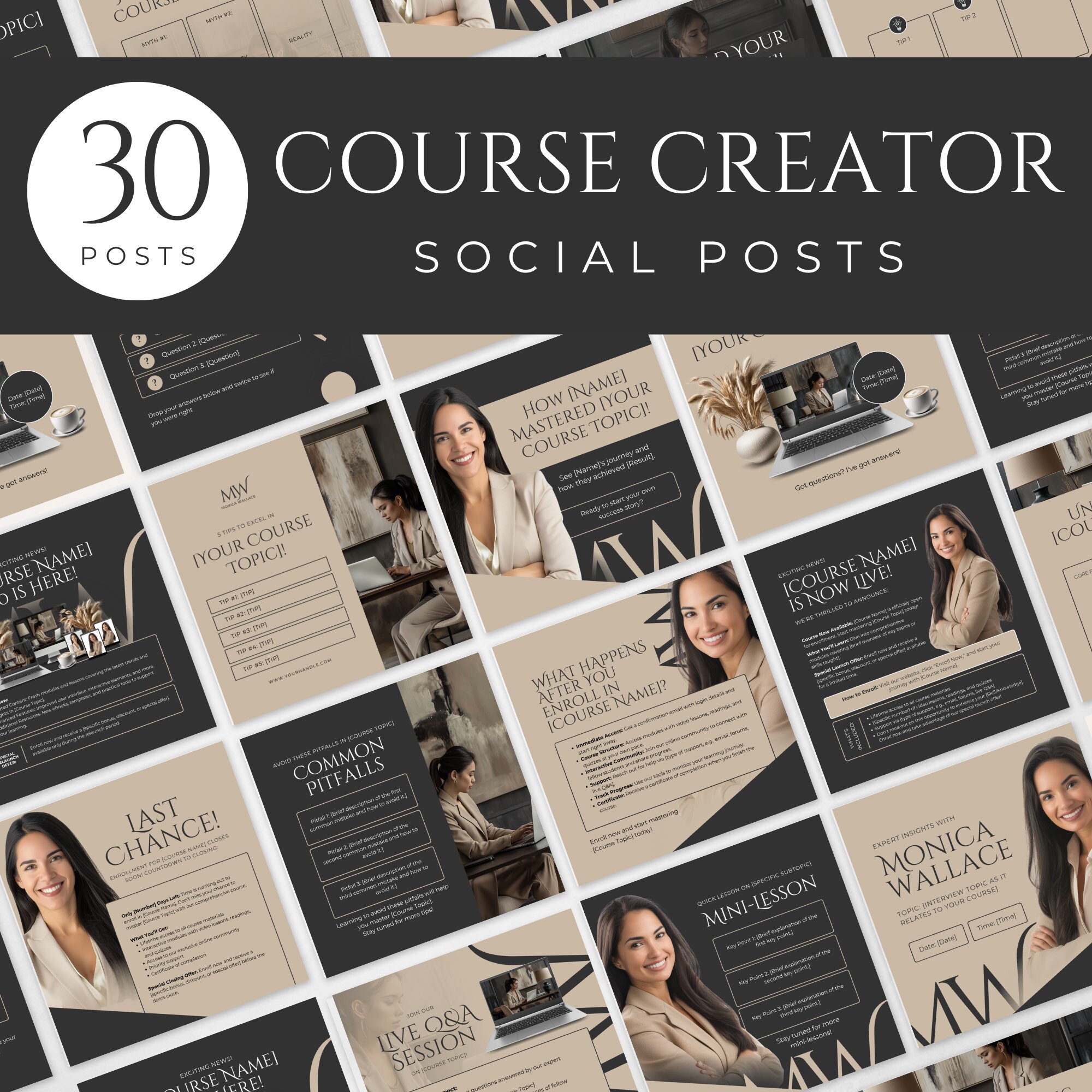 Course Creators Instagram Templates Online Course Templates Webinar ...