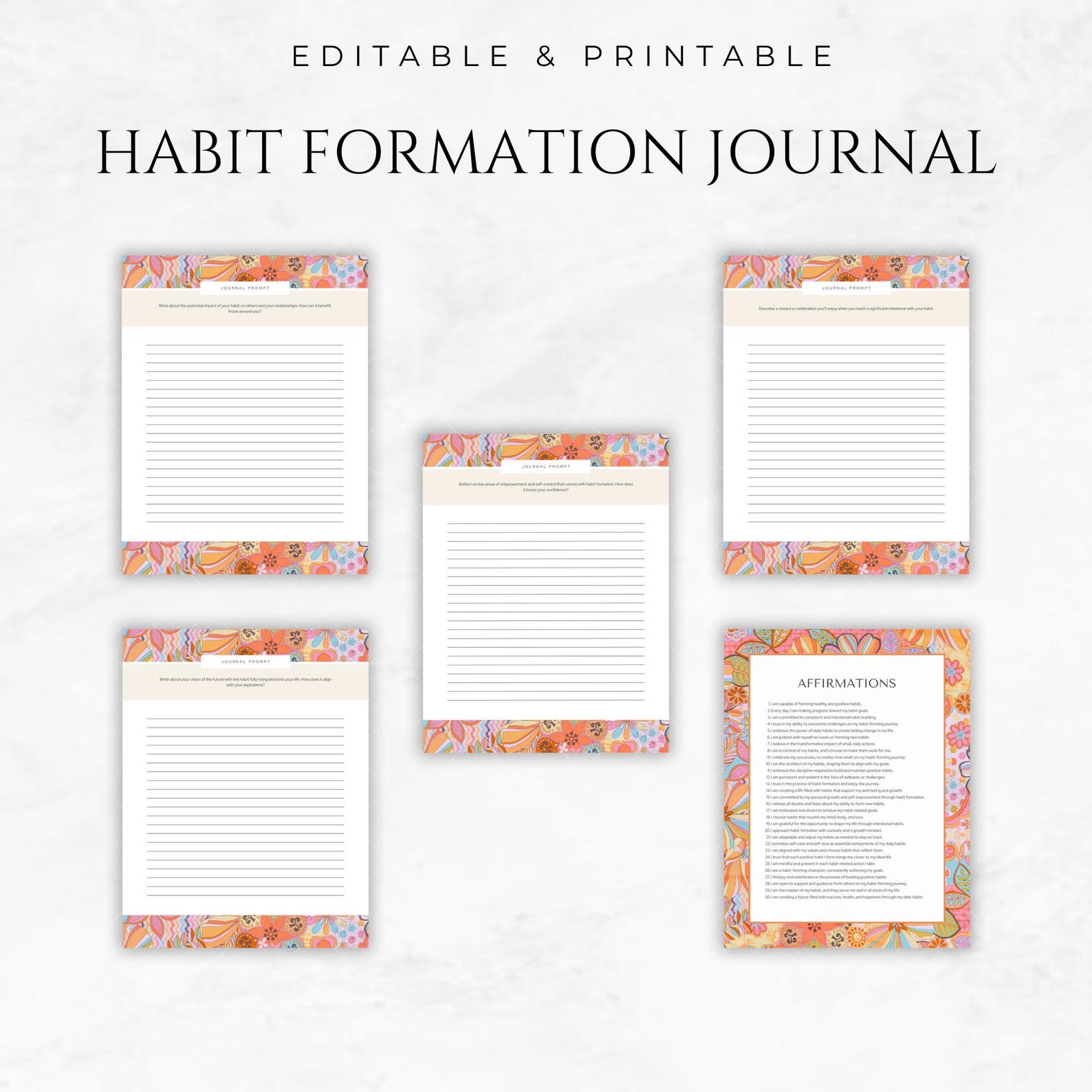 Habit Formation Journal Template Habit Tracker Productivity Journal ...