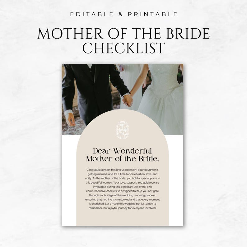 Mother of the Bride Wedding Checklist Template Wedding Checklist ...